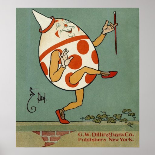Vintage Mother Goose Nursery Rhyme, Humpty Dumpty Poster | Zazzle