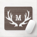 Vintage hunting deer antlers monogram mouse pad | Zazzle