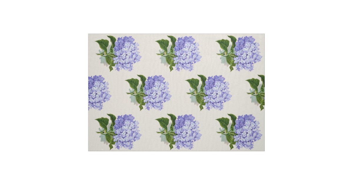 Vintage Hydrangea Fabric | Zazzle