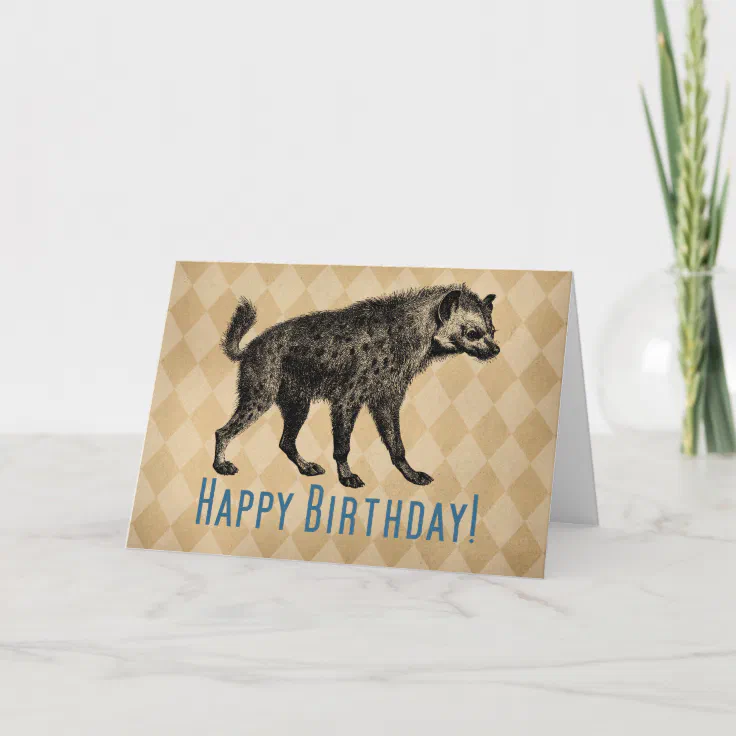 Vintage Hyena Happy Birthday Card | Zazzle