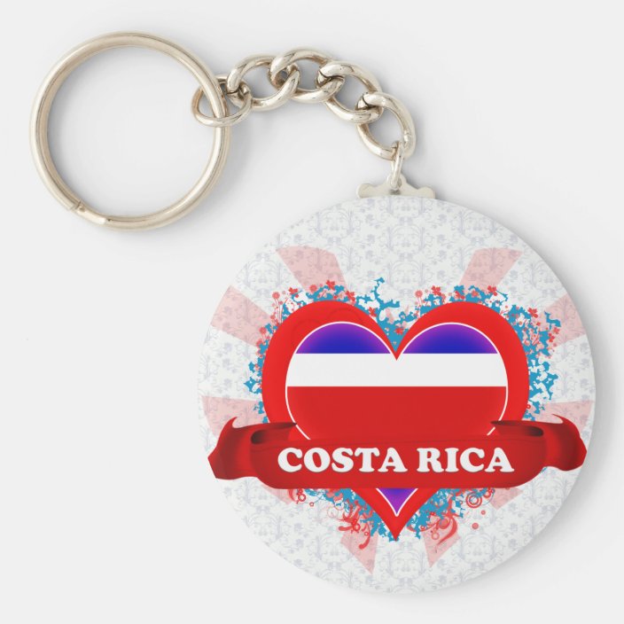 Vintage I Love Costa Rica Keychain | Zazzle.com