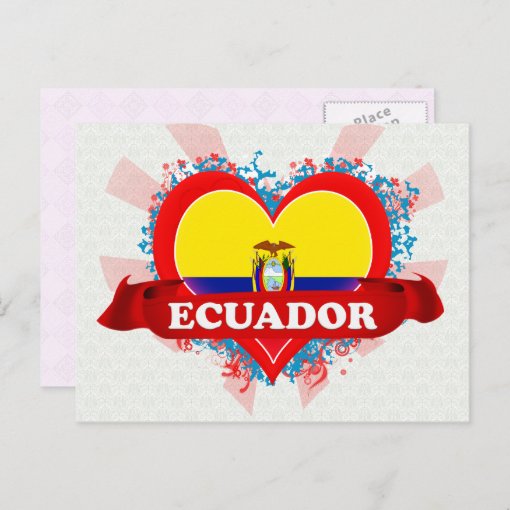 Vintage I Love Ecuador Postcard | Zazzle