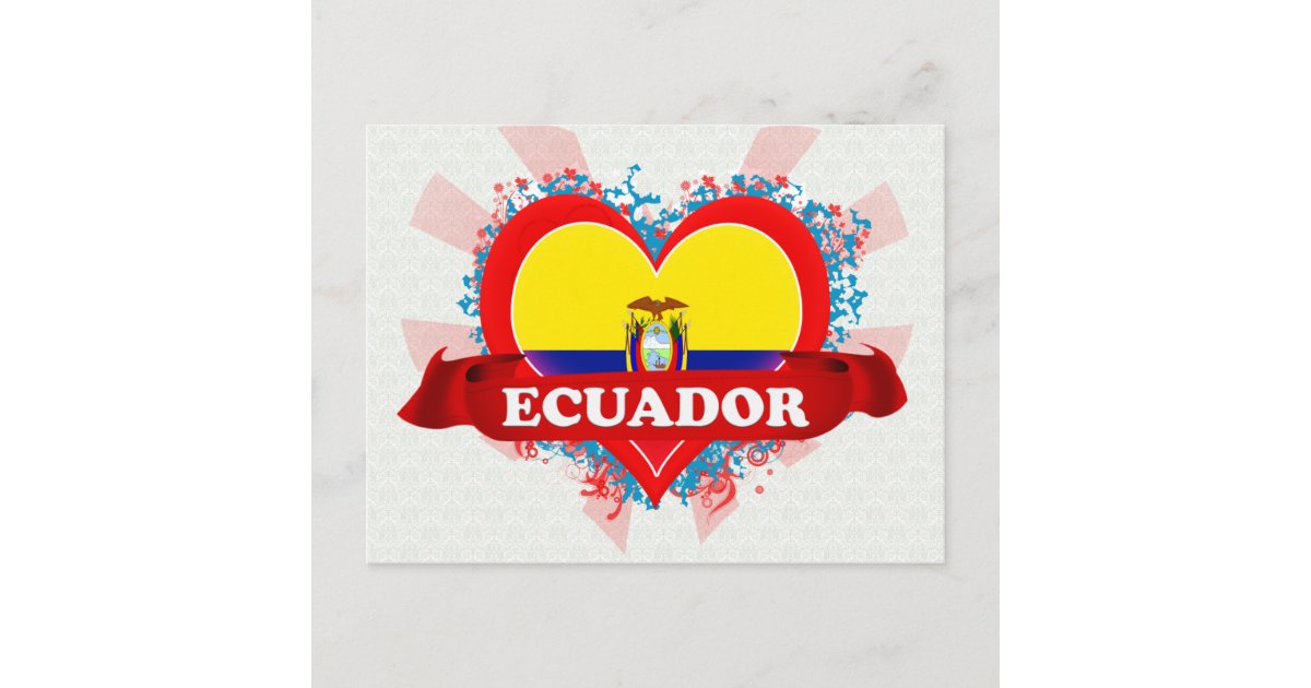 Vintage I Love Ecuador Postcard | Zazzle