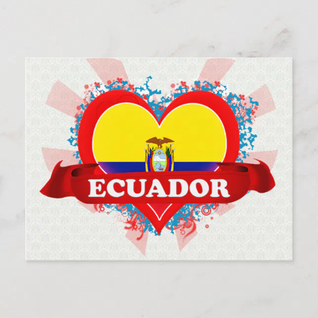 Vintage I Love Ecuador Postcard | Zazzle