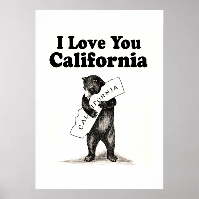 Vintage I Love You California Poster | Zazzle