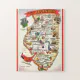 Vintage Illinois Map Jigsaw Puzzle | Zazzle
