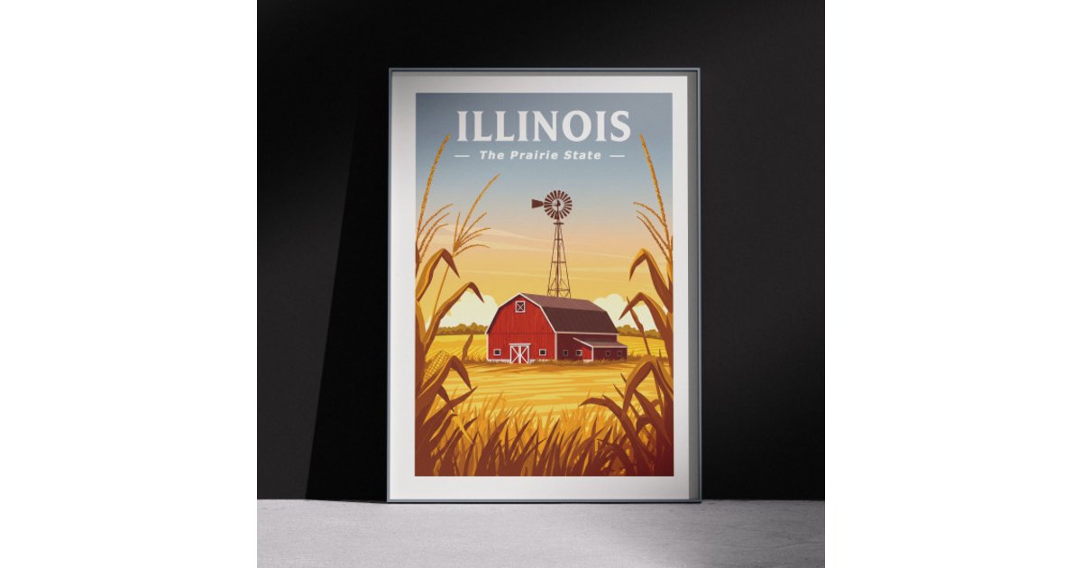 Vintage Illinois Poster | Zazzle