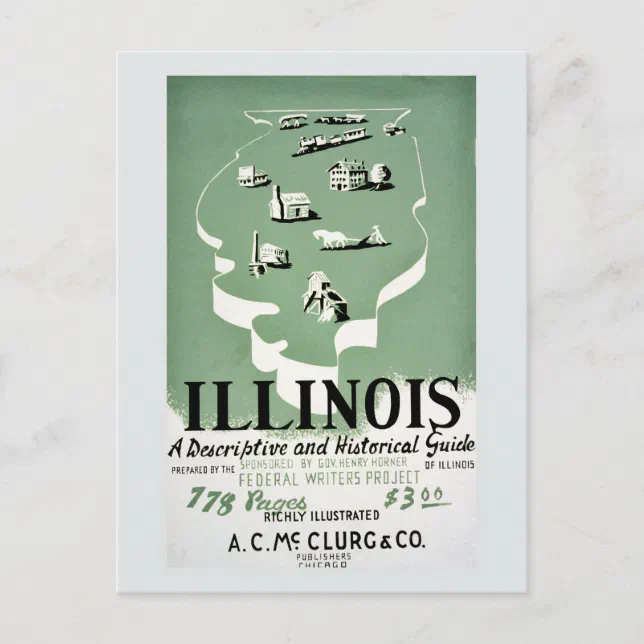 Vintage Illinois travel guide ad Postcard | Zazzle