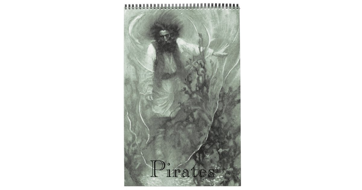 Vintage Illustration 12 Month Pirate Calendar | Zazzle