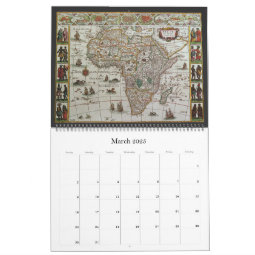 Vintage Illustration Antique World Maps Calendar | Zazzle