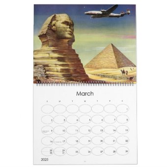Vintage Illustration Travel and Transportation Calendar | Zazzle