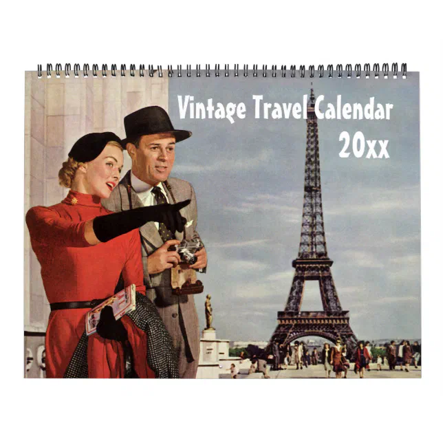 Vintage Illustration Travel and Transportation Calendar | Zazzle