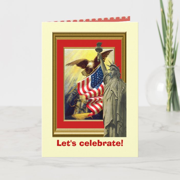 Vintage image,Patriotic symbols Card | Zazzle.com
