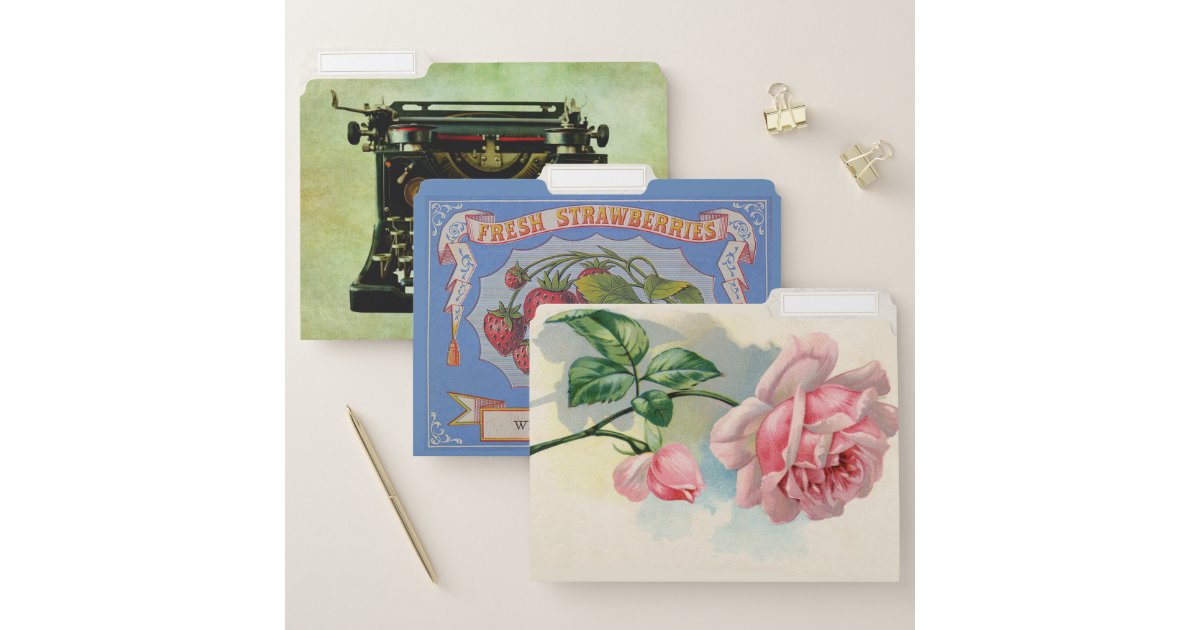 Vintage Images File Folder Set | Zazzle