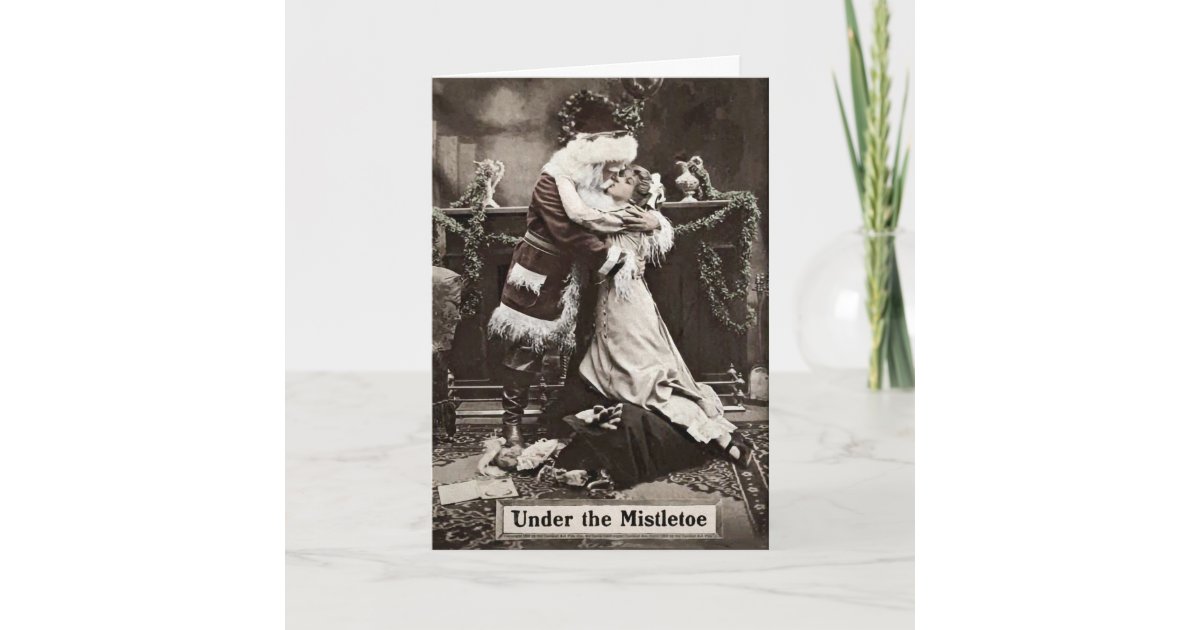 Vintage Inappropriate Santa Holiday Card | Zazzle