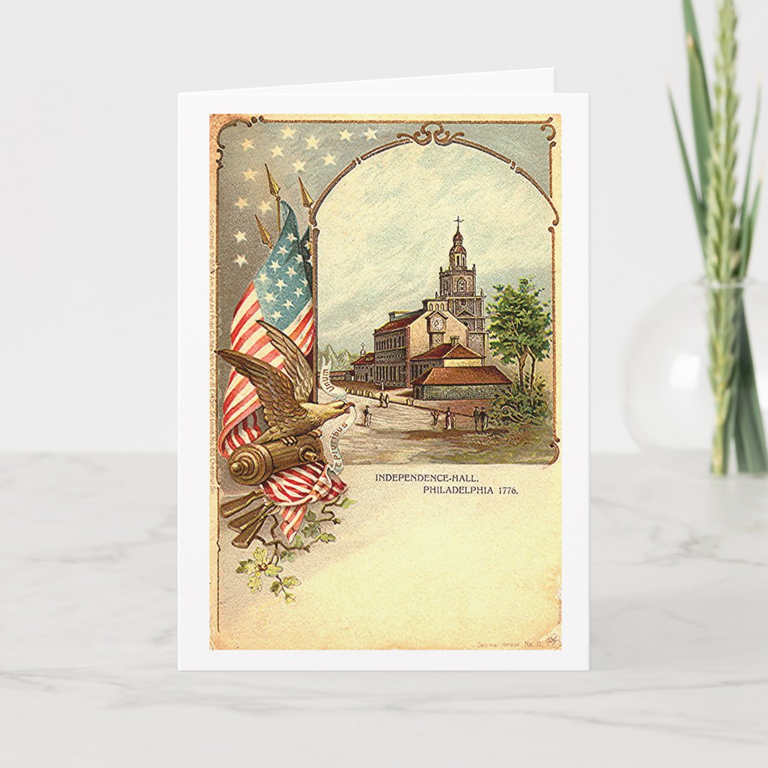 Vintage Independence Hall Card | Zazzle