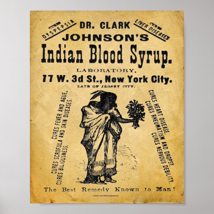 Vintage Indian Blood Syrup Snake Oil Print | Zazzle.com
