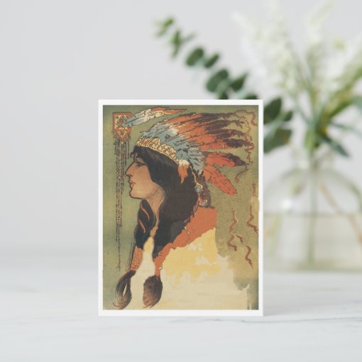 Vintage Indian Girl Postcard | Zazzle