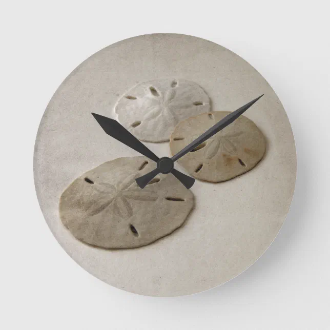 Vintage Inspired Sand Dollars Round Clock | Zazzle