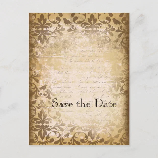 Vintage Inspired Save the Date Postcards | Zazzle