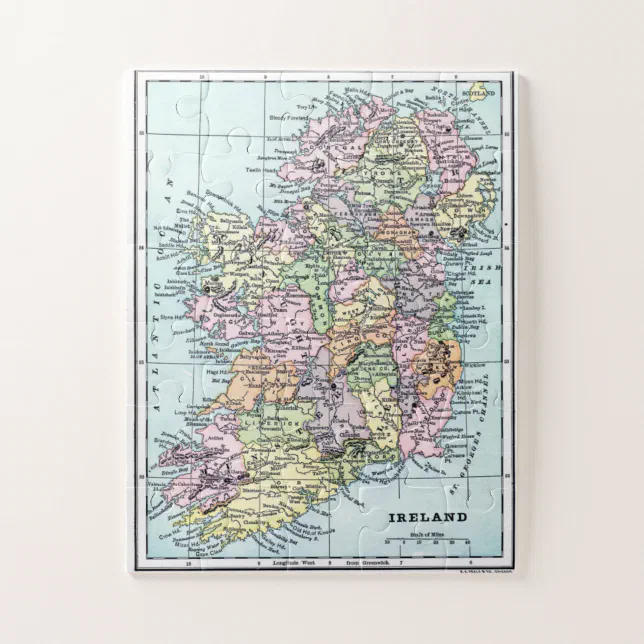 Vintage Ireland Map Jigsaw Puzzle | Zazzle