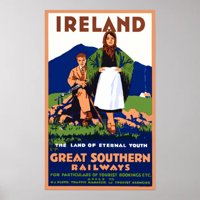 Vintage Ireland Travel Poster | Zazzle