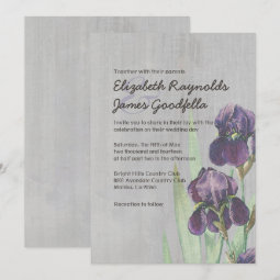 Vintage Iris Wedding Invitations | Zazzle