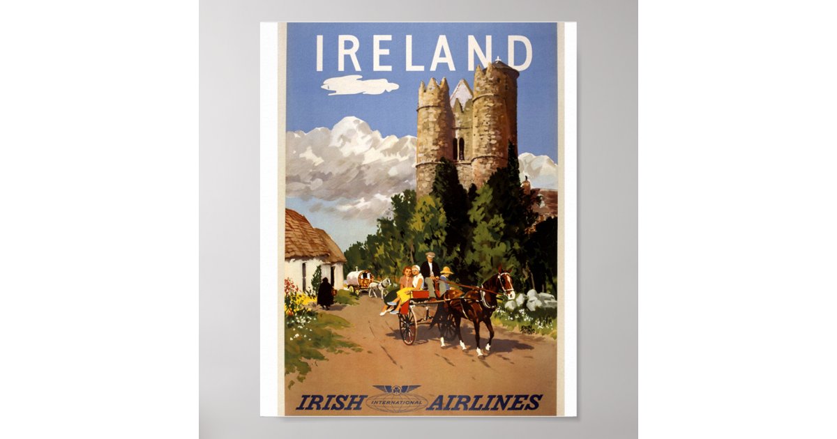 Vintage Irish Airlines Travel Poster | Zazzle
