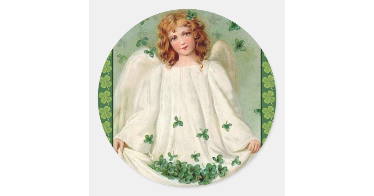 Vintage Irish Angel sticker | Zazzle