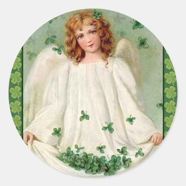 Vintage Irish Angel sticker | Zazzle