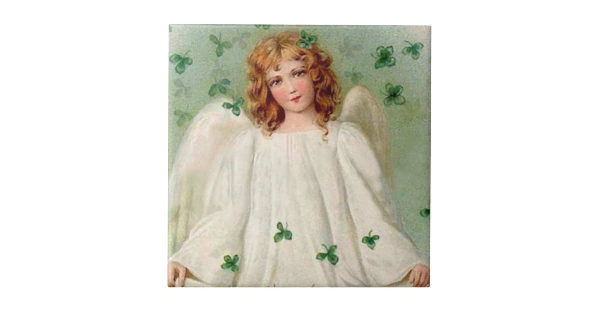 Vintage Irish Angel tile | Zazzle