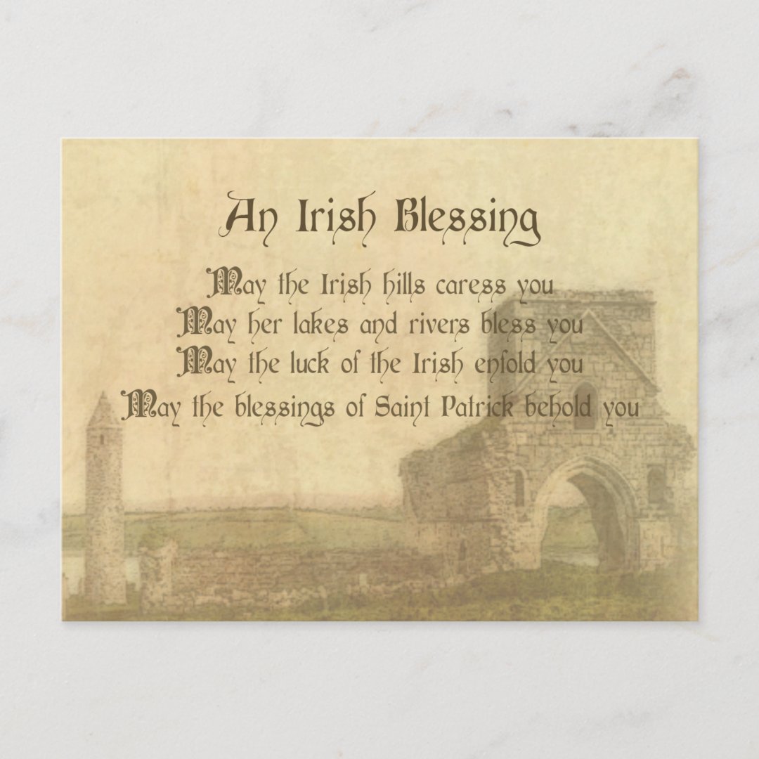 Vintage Irish Blessing Postcard | Zazzle