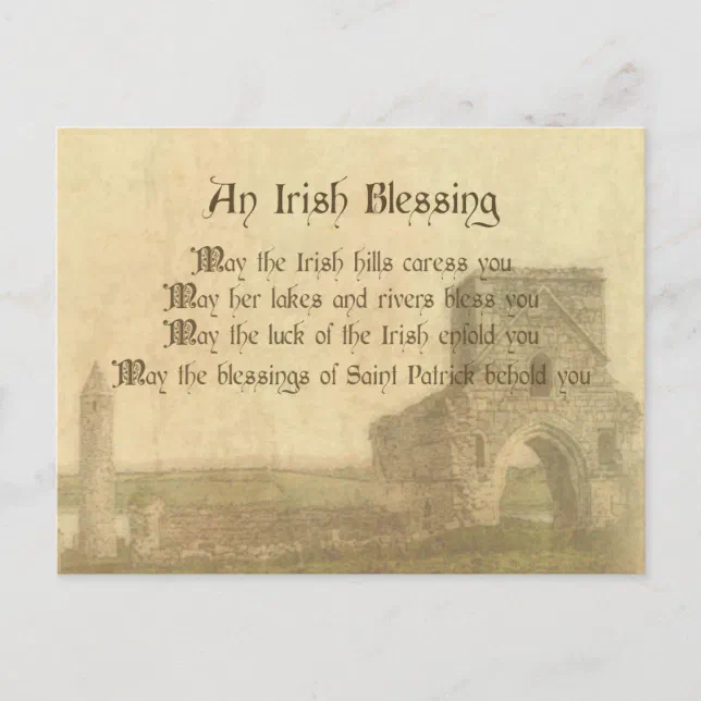 Vintage Irish Blessing Postcard | Zazzle