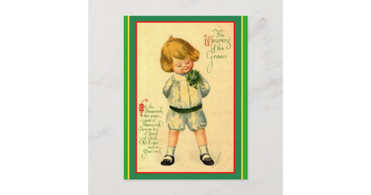 Vintage Irish Laddie - St. Patrick's Greeting Postcard | Zazzle