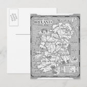 Vintage Irish Map Postcard | Zazzle