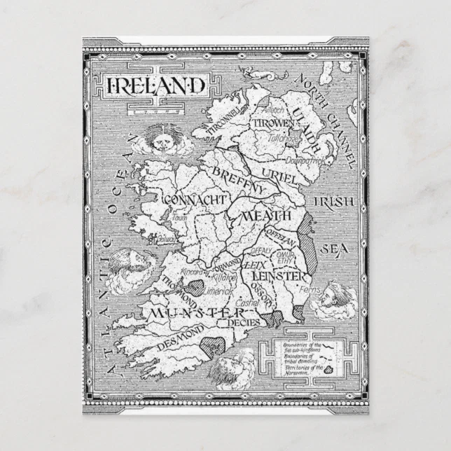 Vintage Irish Map Postcard | Zazzle