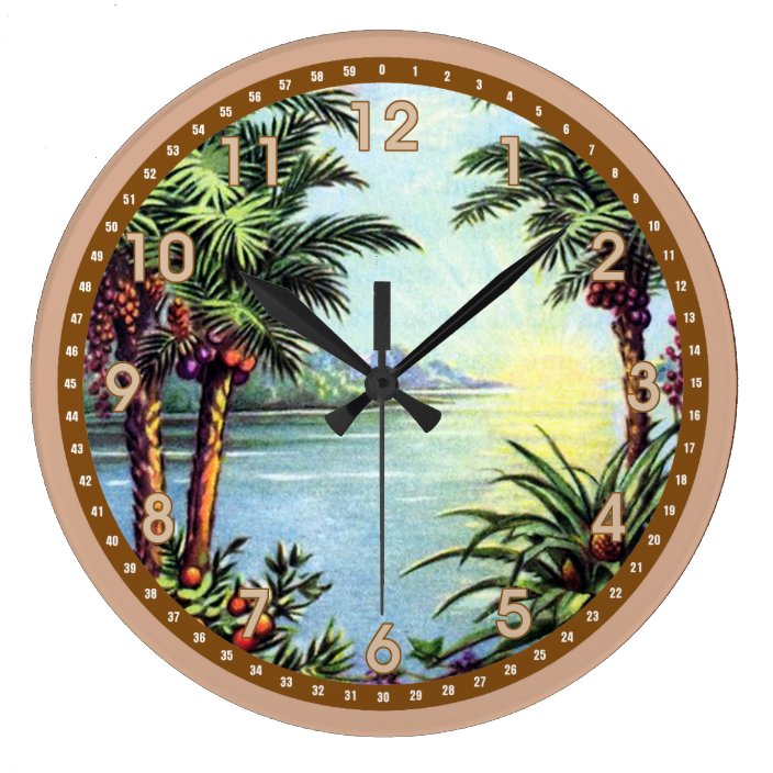 Vintage Island Large Clock | Zazzle.com