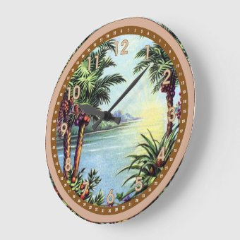 Vintage Island Large Clock | Zazzle