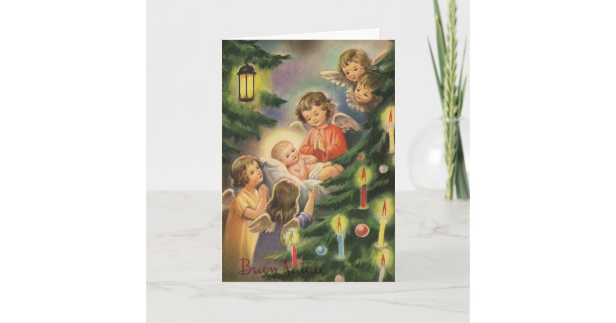 Vintage Italian Baby Jesus Christmas Card | Zazzle