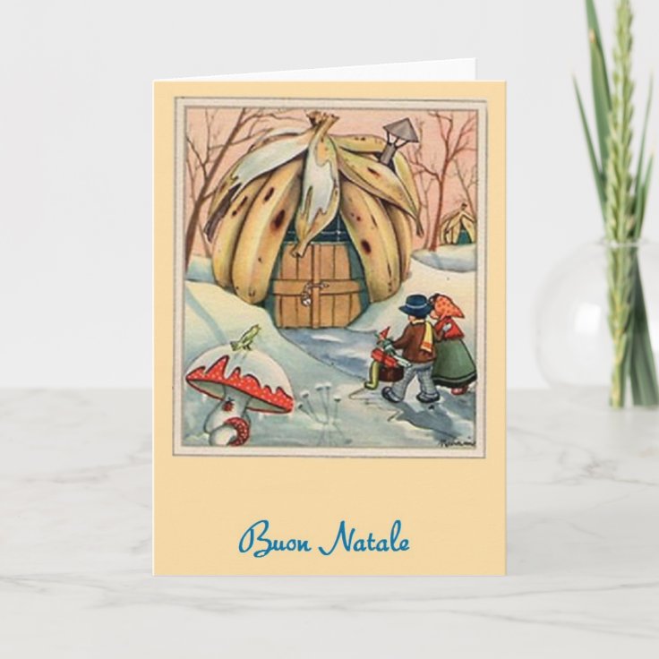 Vintage Italian Buon Natale Christmas Card | Zazzle