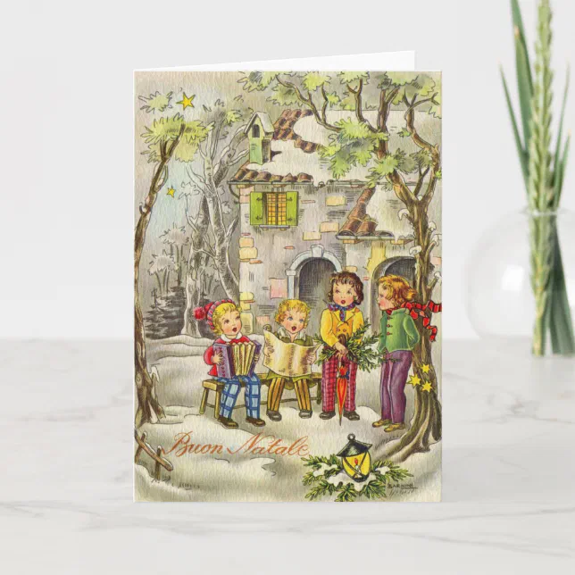 Vintage Italian Christmas Card | Zazzle