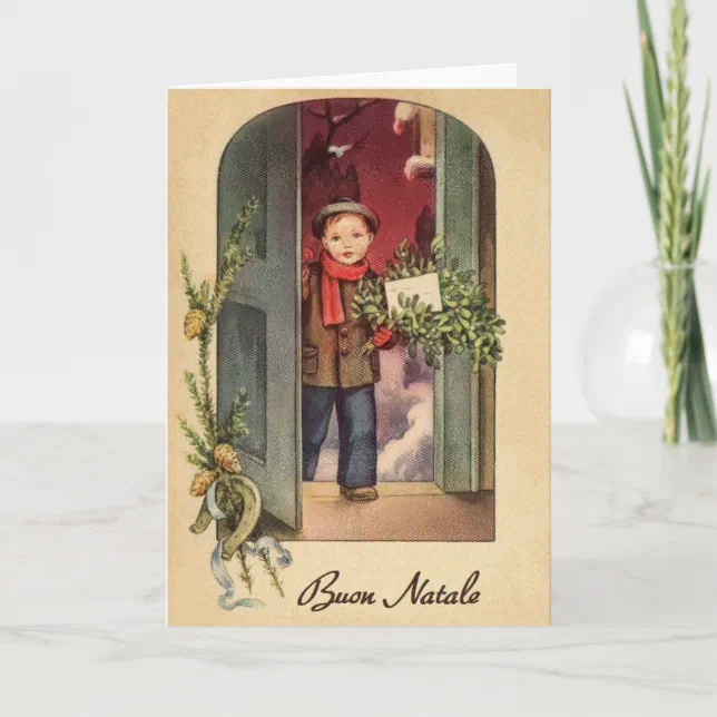 Vintage Italian Christmas Card | Zazzle