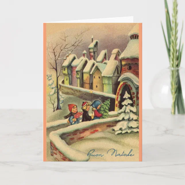 Vintage Italian Christmas Greeting Card | Zazzle