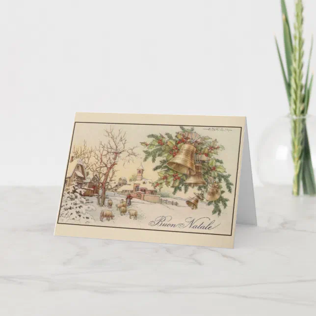 Vintage Italian Christmas Greeting Card | Zazzle
