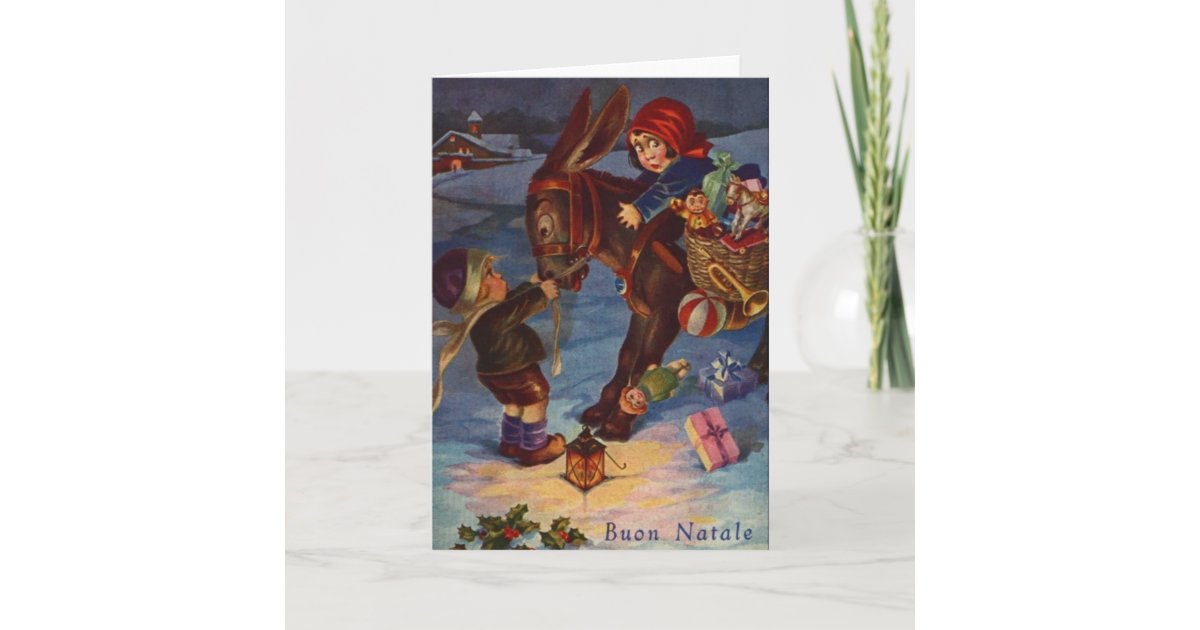 Vintage Italian Christmas Greeting Card | Zazzle