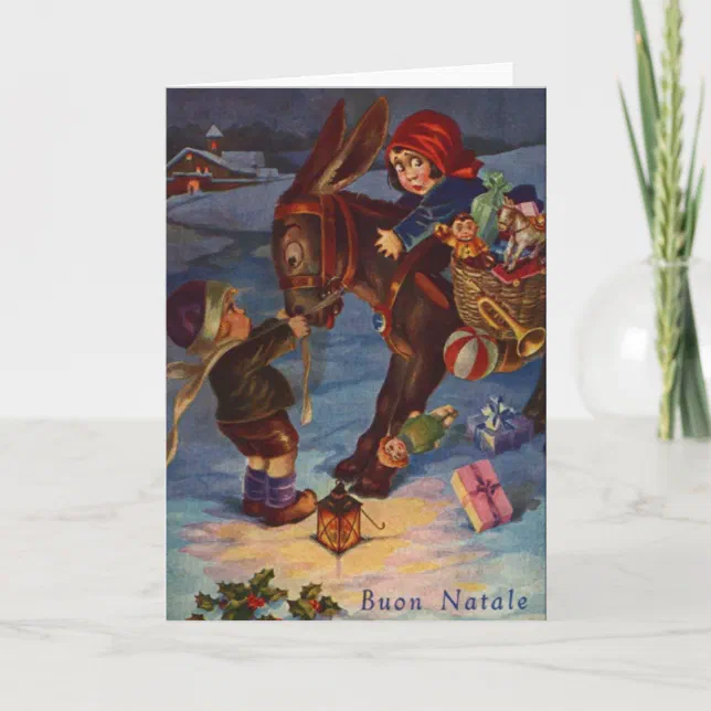 Vintage Italian Christmas Greeting Card | Zazzle