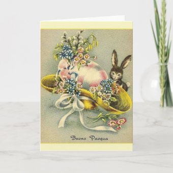Vintage Italian Easter Buona Pasqua Card | Zazzle