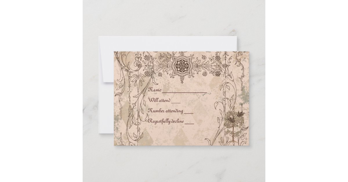 Vintage Italian Faded Pink rsvp with envelopes | Zazzle