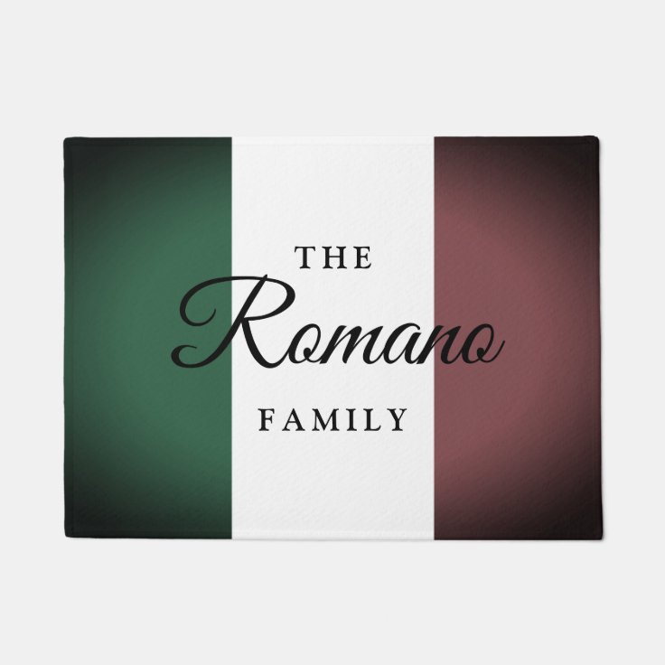 Vintage Italian flag with custom family name Doormat | Zazzle