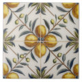 Vintage Italian Lemon Citrus Botanical Pattern Ceramic Tile | Zazzle